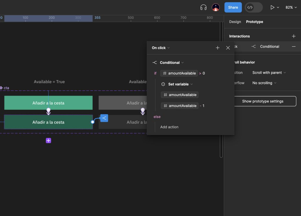 Tutorial prototipos avanzados Figma: variables y condicionales