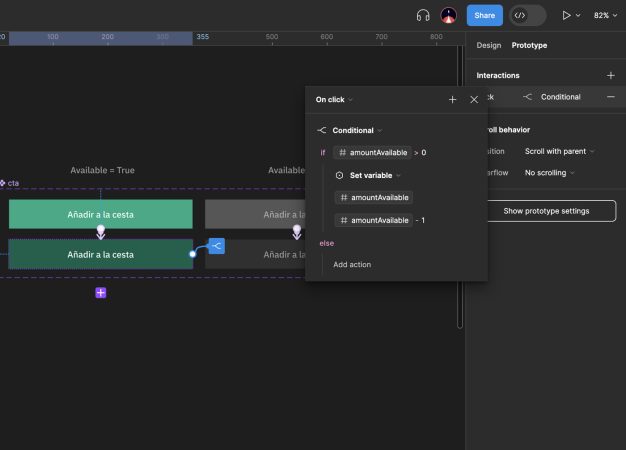 Tutorial prototipos avanzados Figma: variables y condicionales